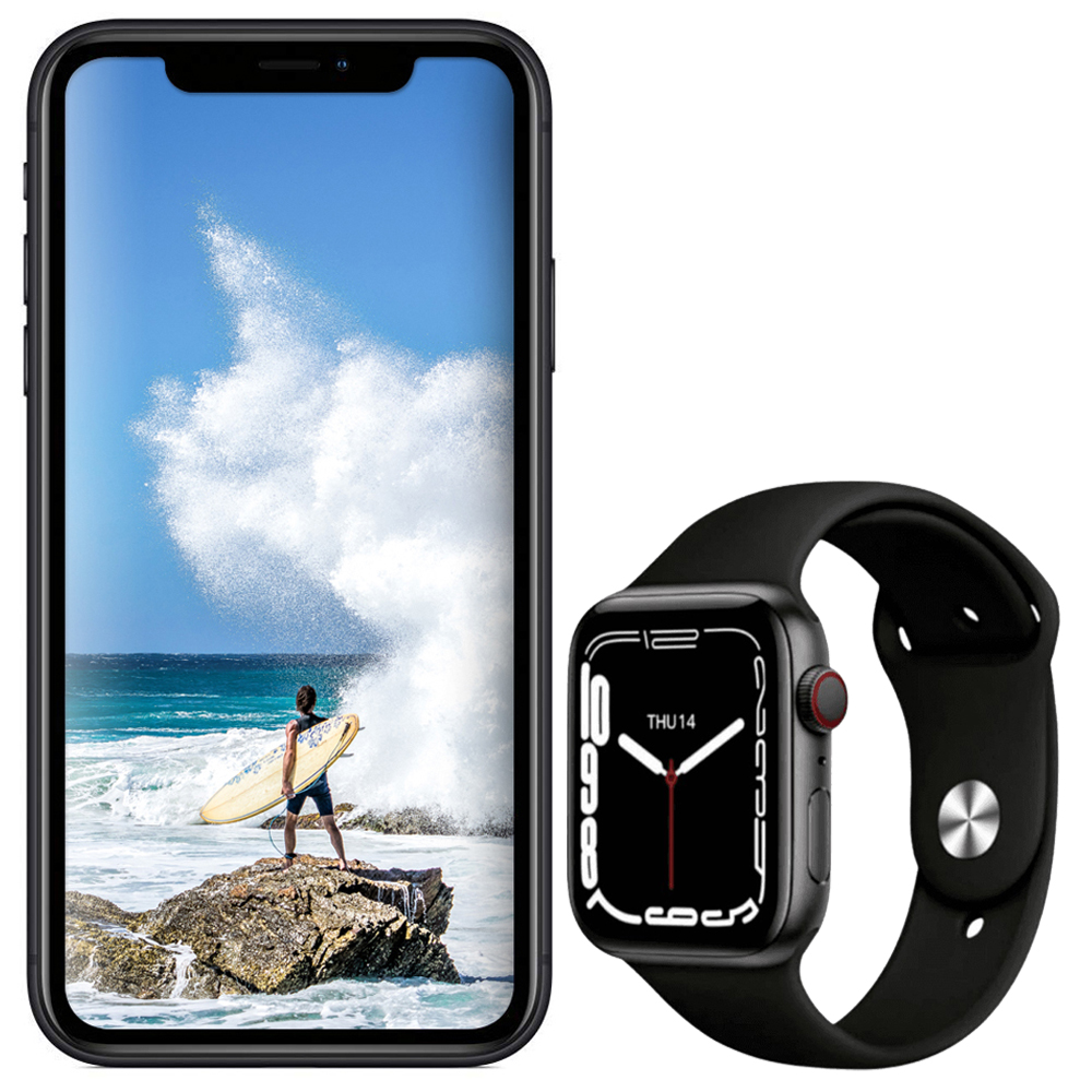 Buy iPhone 11 64GB Black + Smartwatch S8 - Blackbull Shop
